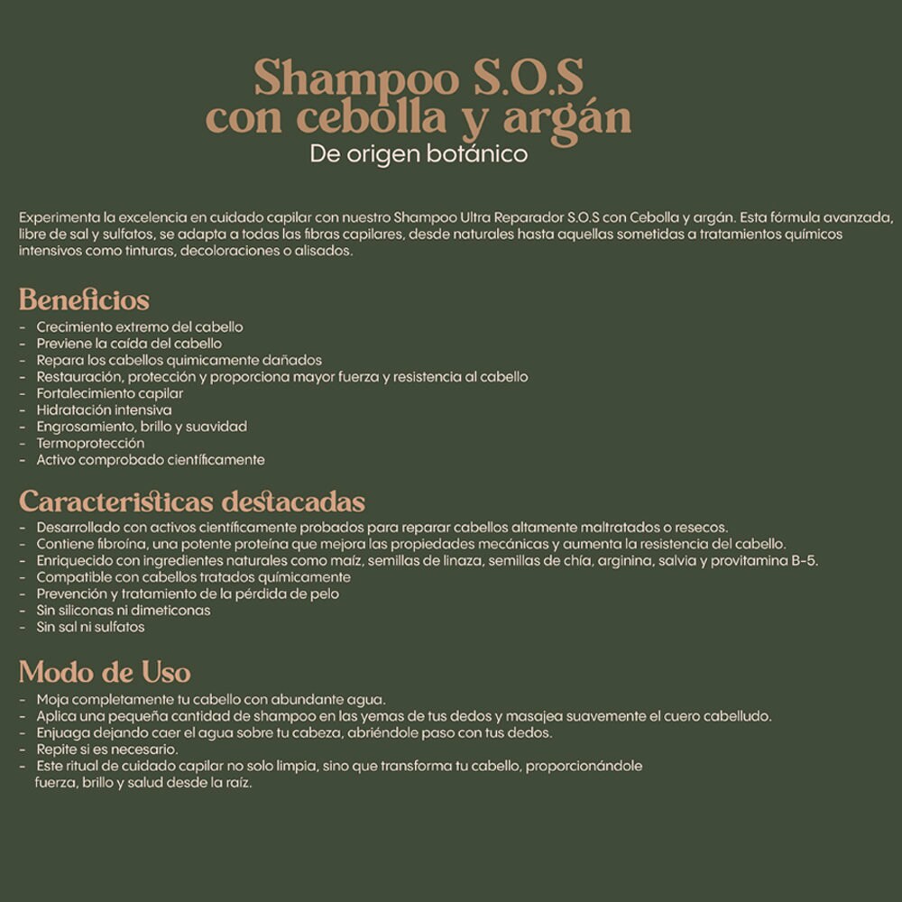 S.O.S Shampoo With Onion and Argan - Etsy