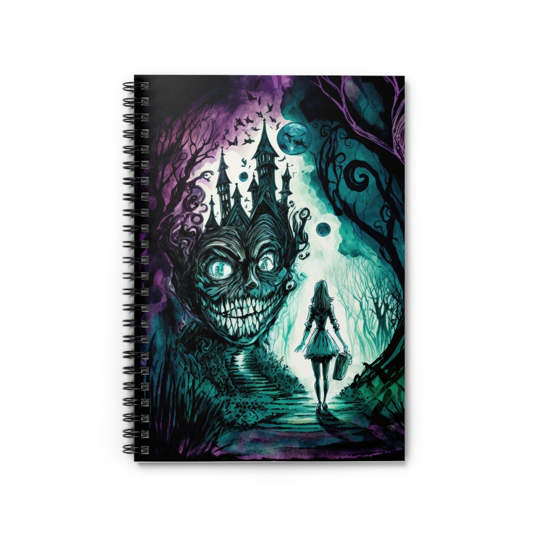 Alice in Wonderland Spiral Notebook - Ruled Line / Dark Alice in ...