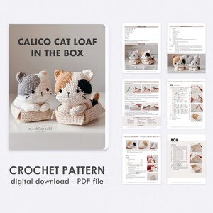 Crochet Pattern Catloaf in the Box Calico Bicolor Cat Amigurumi PDF Digital Download ENG - Etsy