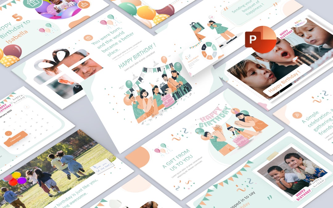 Happy Birthday Event Powerpoint Template - Etsy