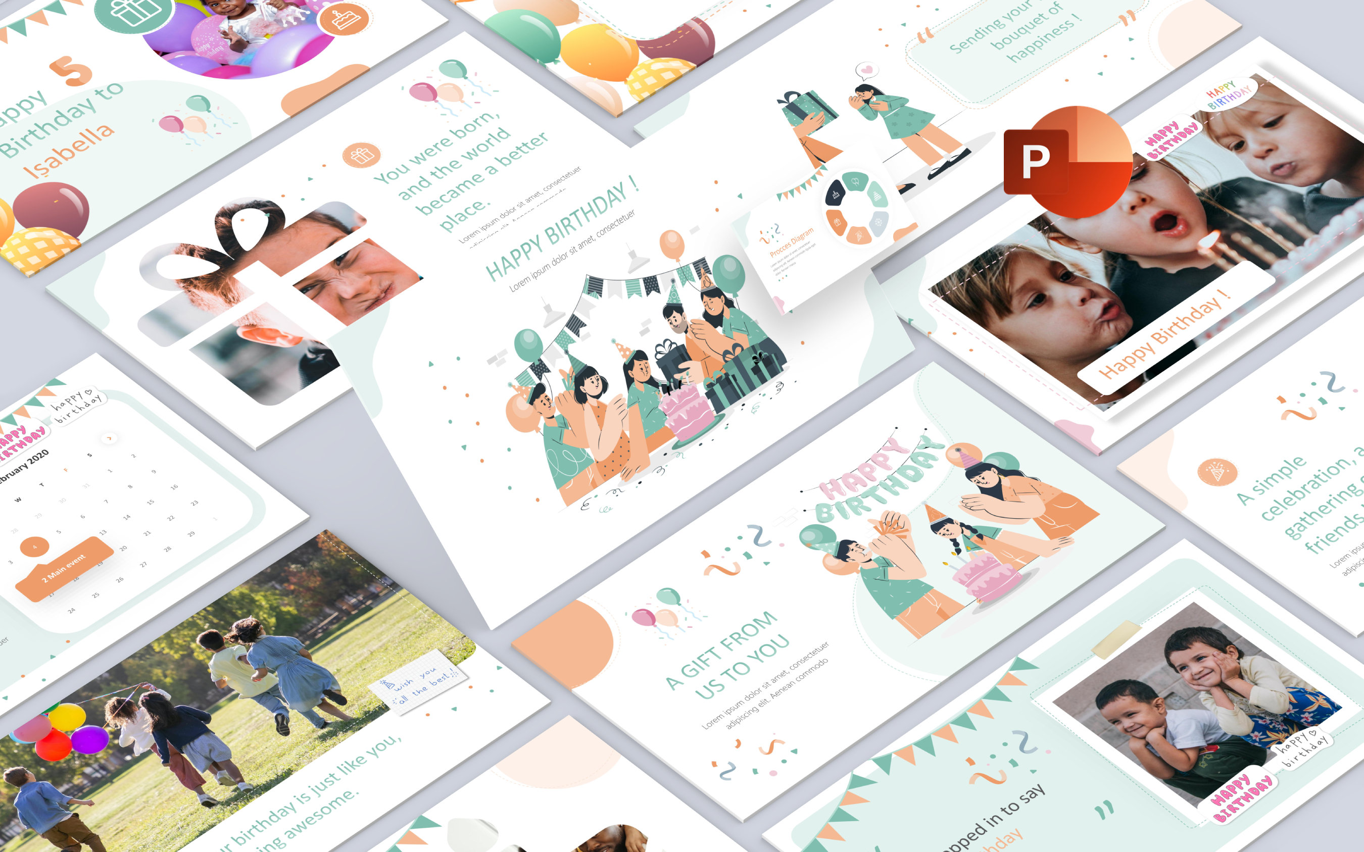 Happy Birthday Event Powerpoint Template - Etsy