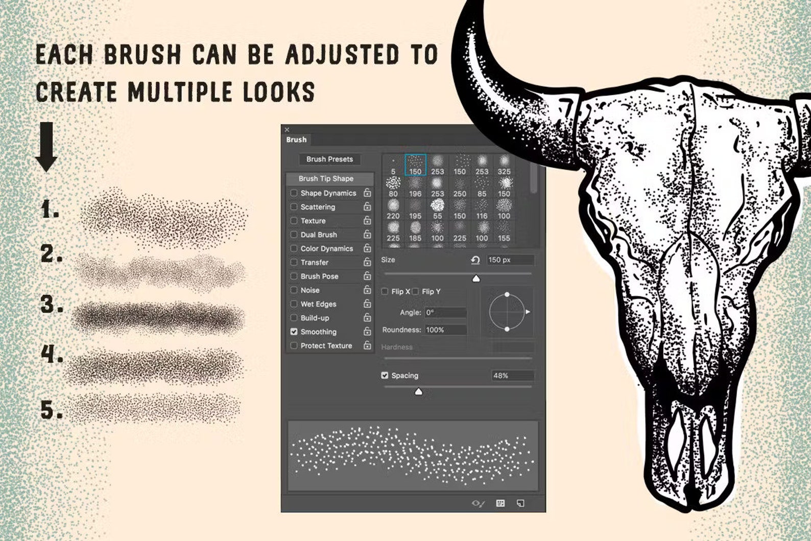 Stipple Brush Set for Photoshop and Illustrator [ABR, AI, EPS] - Etsy