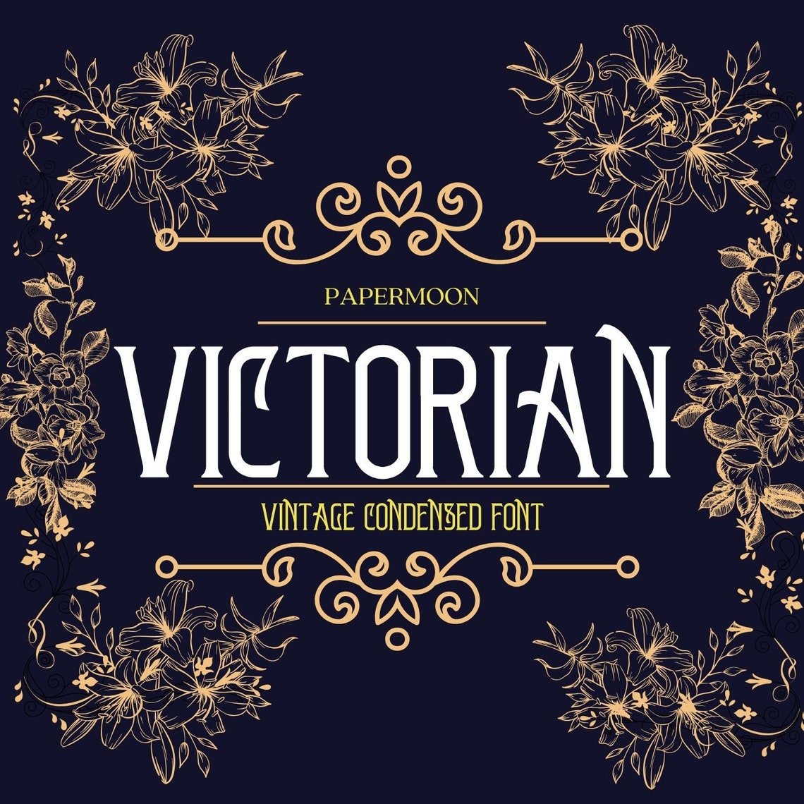 Victorian - Vintage Display Font, Commercial Use Font, Print on Demand ...