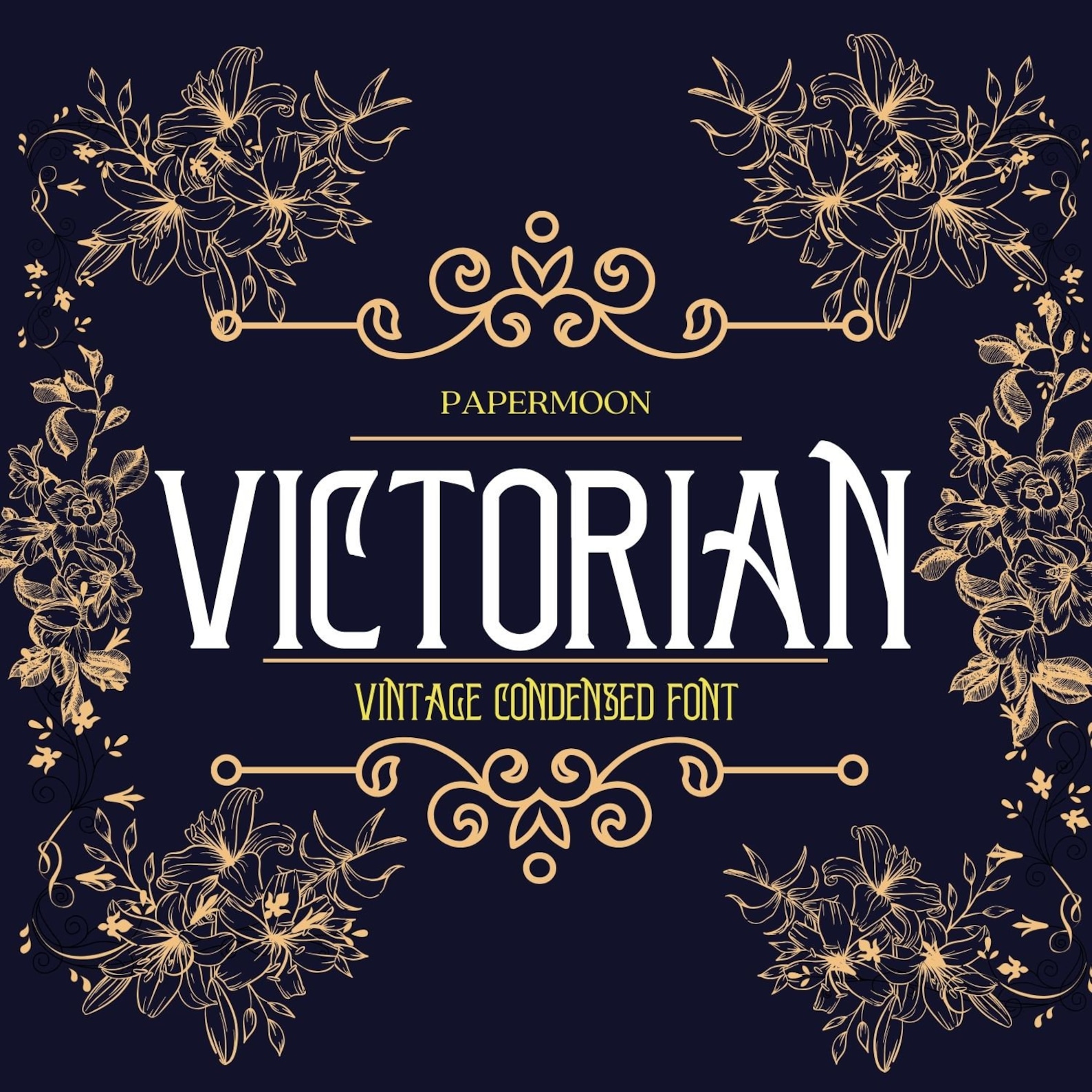 Victorian - Vintage Display Font, Commercial Use Font, Print on Demand ...