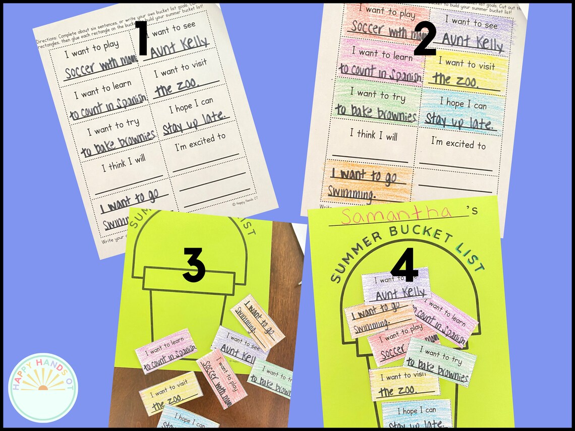 Summer Bucket List Craft Printable Prek Kindergarten Summer Break ...