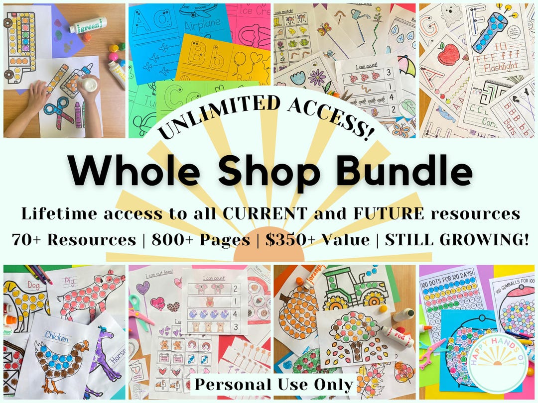 WHOLE SHOP BUNDLE - Simple Homeschool Preschool Fine Motor and ...