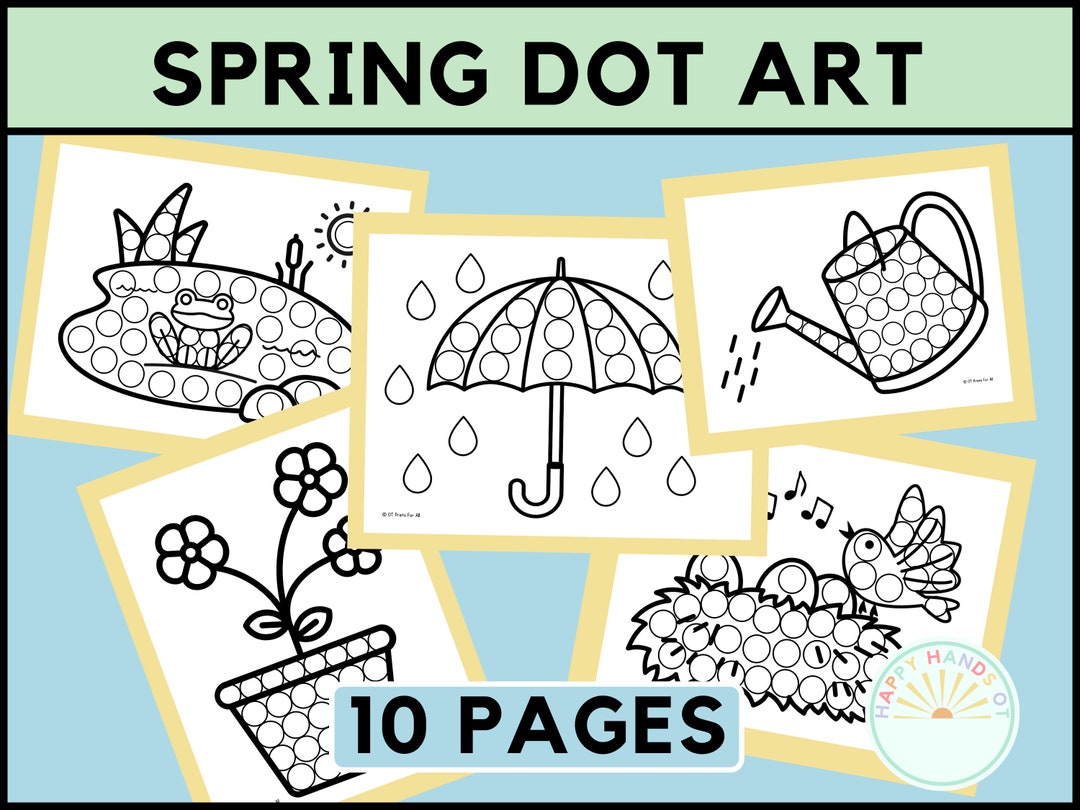 Spring Dot Art Printable Preschool Spring Worksheets for Kids Classroom ...
