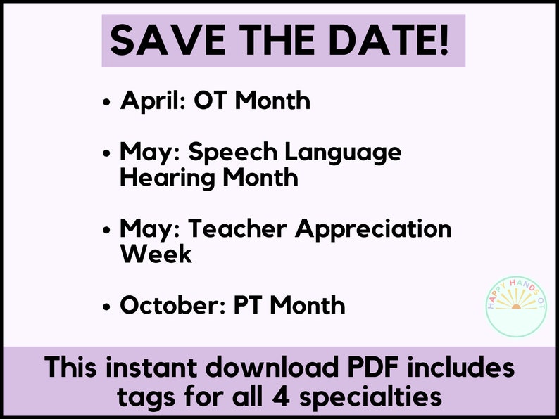 Printable Gift Tags for Staff Appreciation - Speech, Physical Therapy ...