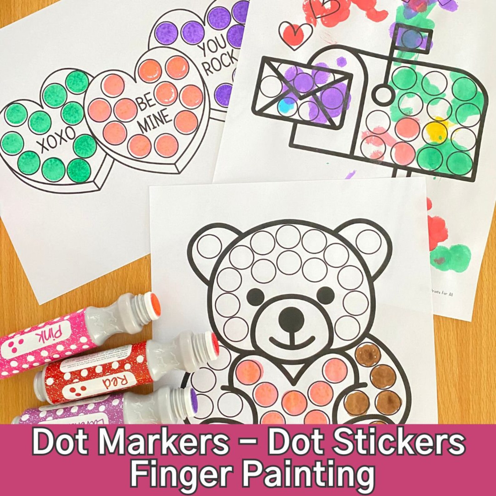 Valentines Day Dot Art Printable Preschool Valentines Worksheets for ...