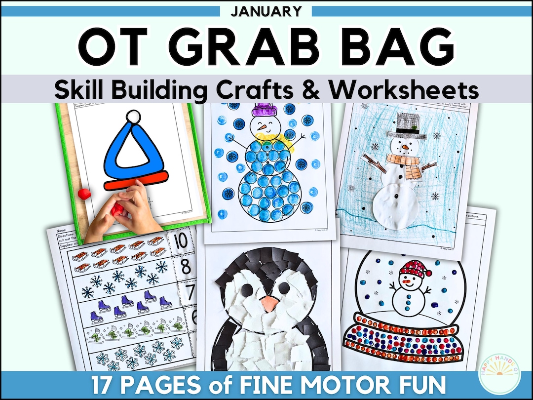 January Preschool Printables, Winter Fine Motor Skills, Winter Dot ...
