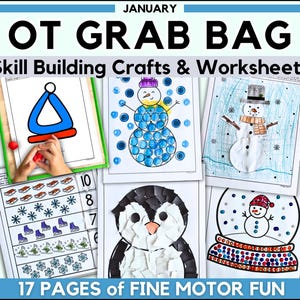 January Preschool Printables, Winter Fine Motor Skills, Winter Dot ...