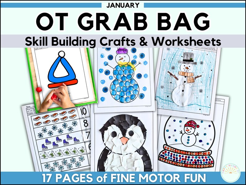 January Preschool Printables, Winter Fine Motor Skills, Winter Dot ...