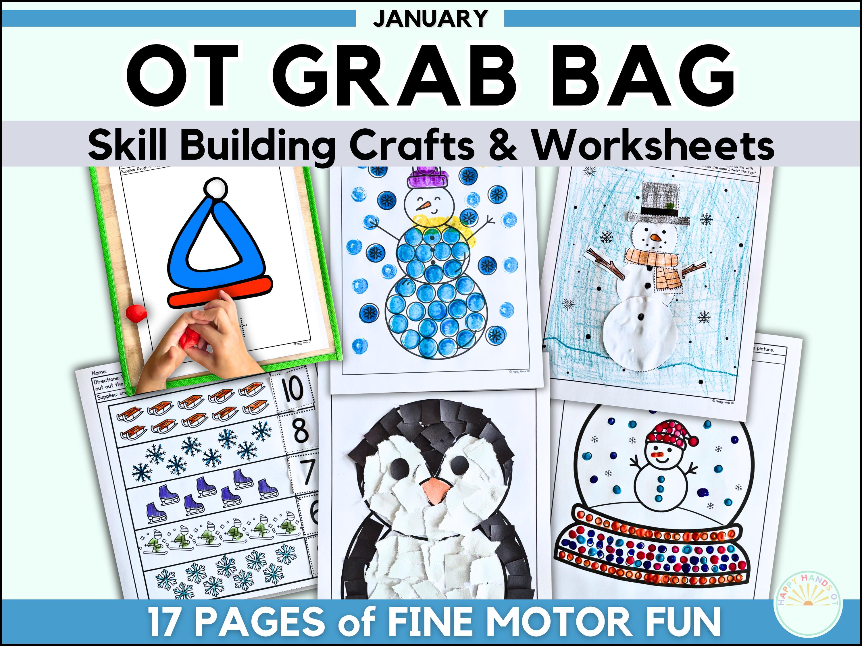 January Preschool Printables, Winter Fine Motor Skills, Winter Dot ...