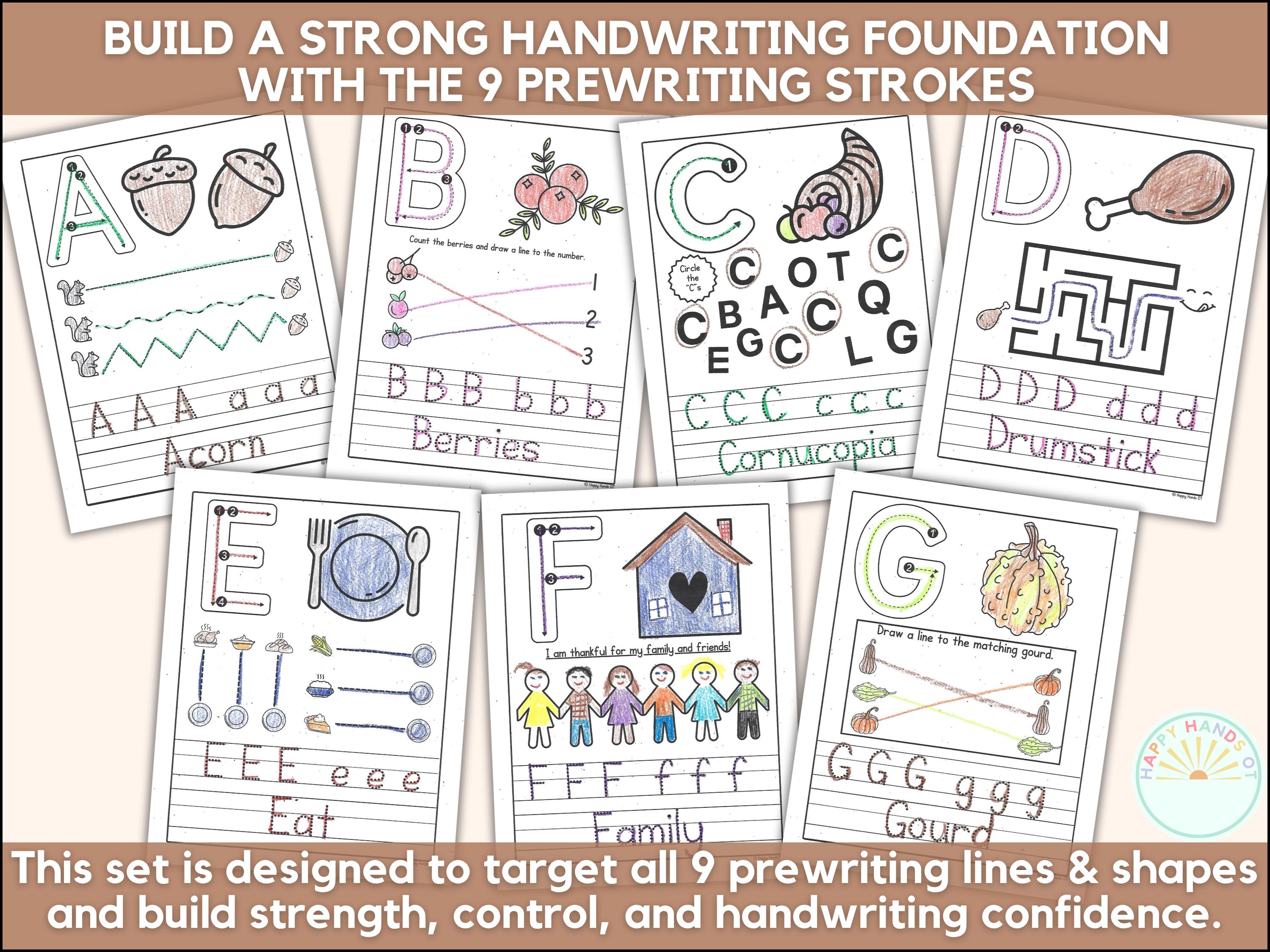 Thanksgiving ABC Tracing Worksheets Letter Tracing Pre K Worksheets ...
