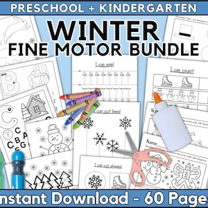 BUNDLE - Winter Preschool Worksheets for Kids Preschool Tracing ...