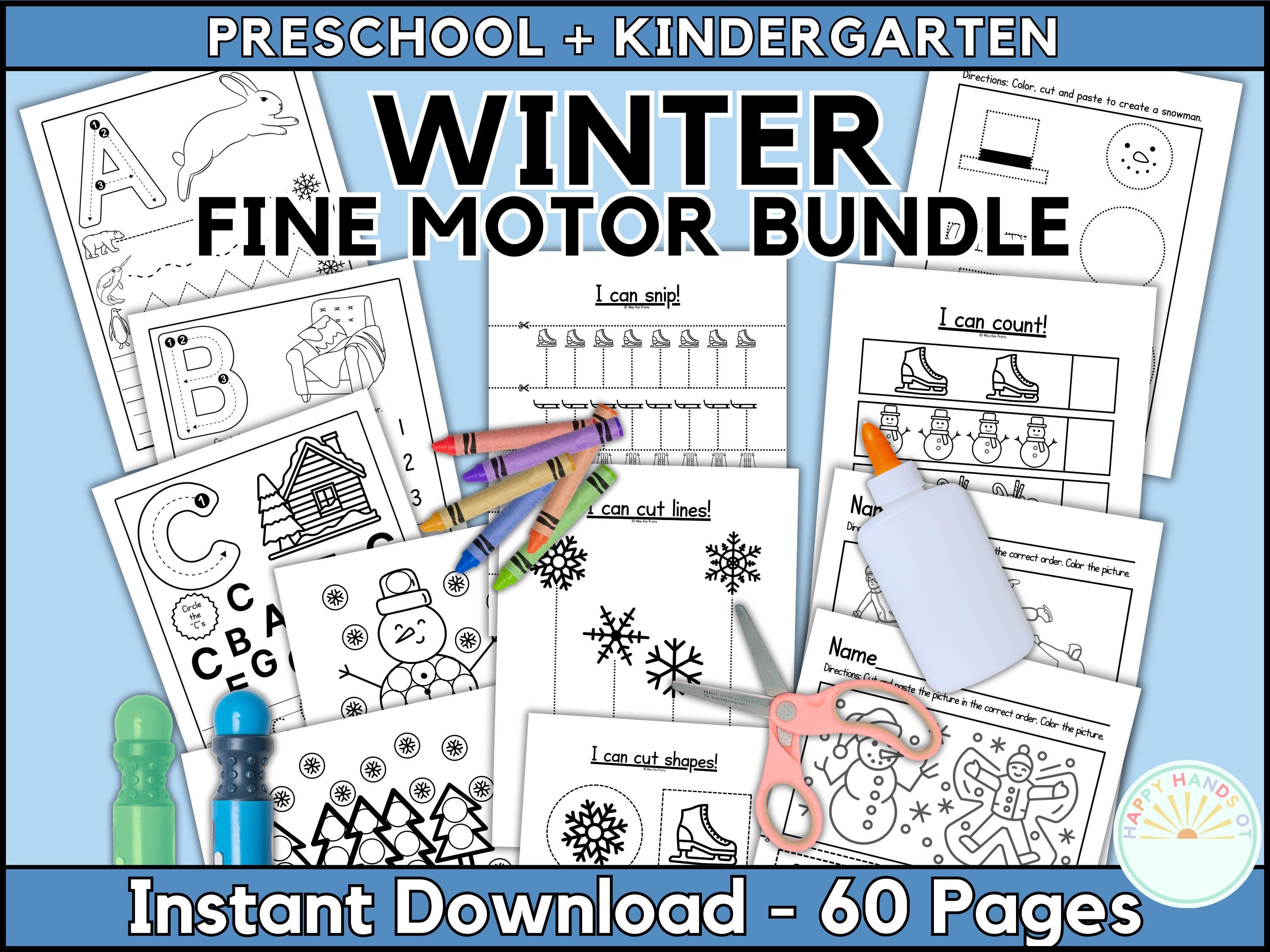 BUNDLE - Winter Preschool Worksheets for Kids Preschool Tracing ...