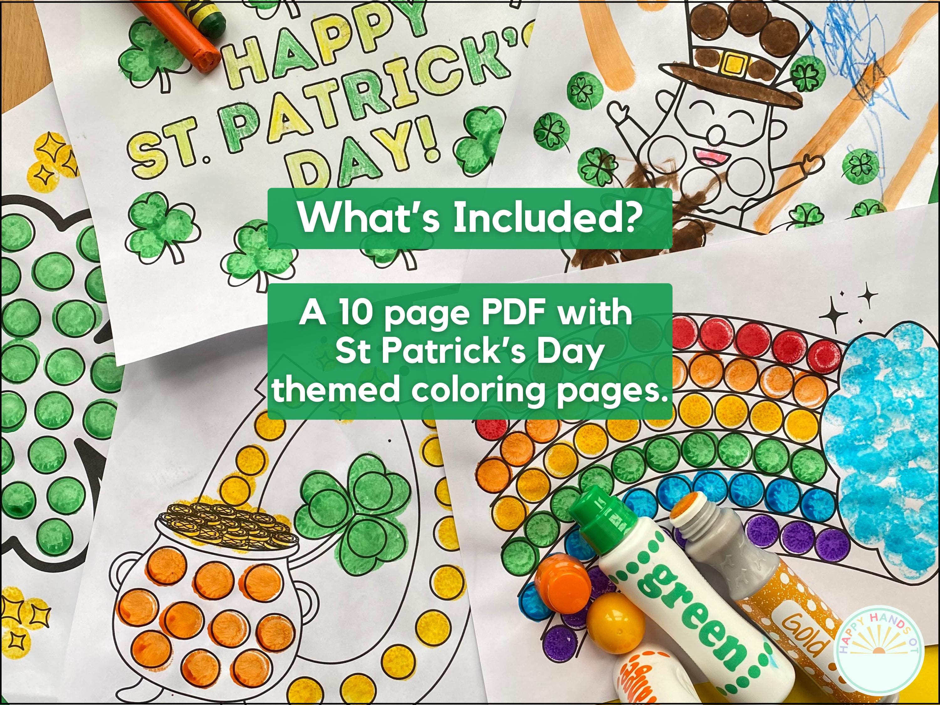 St Patricks Day Dot Art Preschool Worksheets for Kids Dot Marker ...