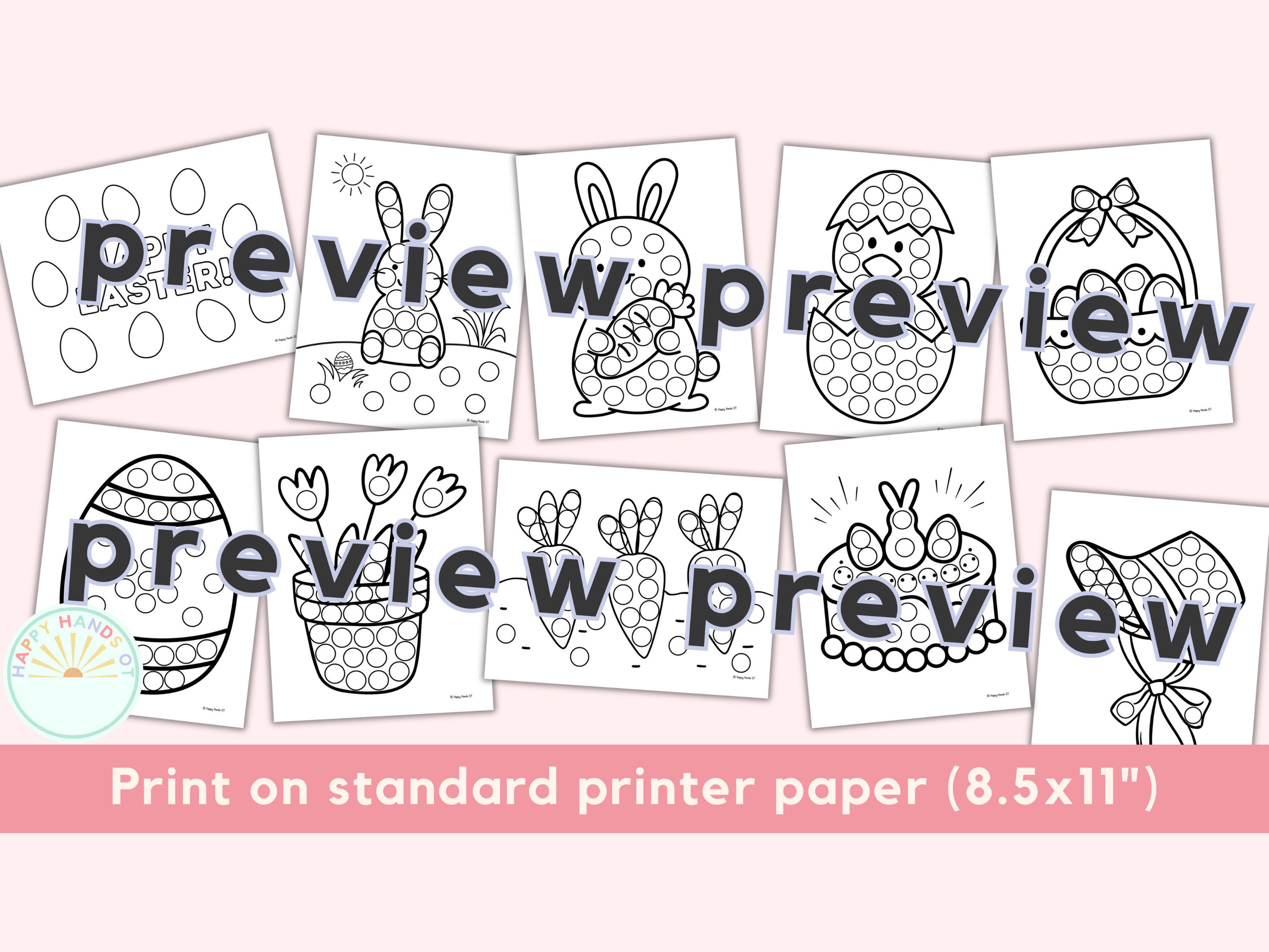 Easter Dot Art Preschool Worksheets for Kids Dot Marker Toddler Easter ...