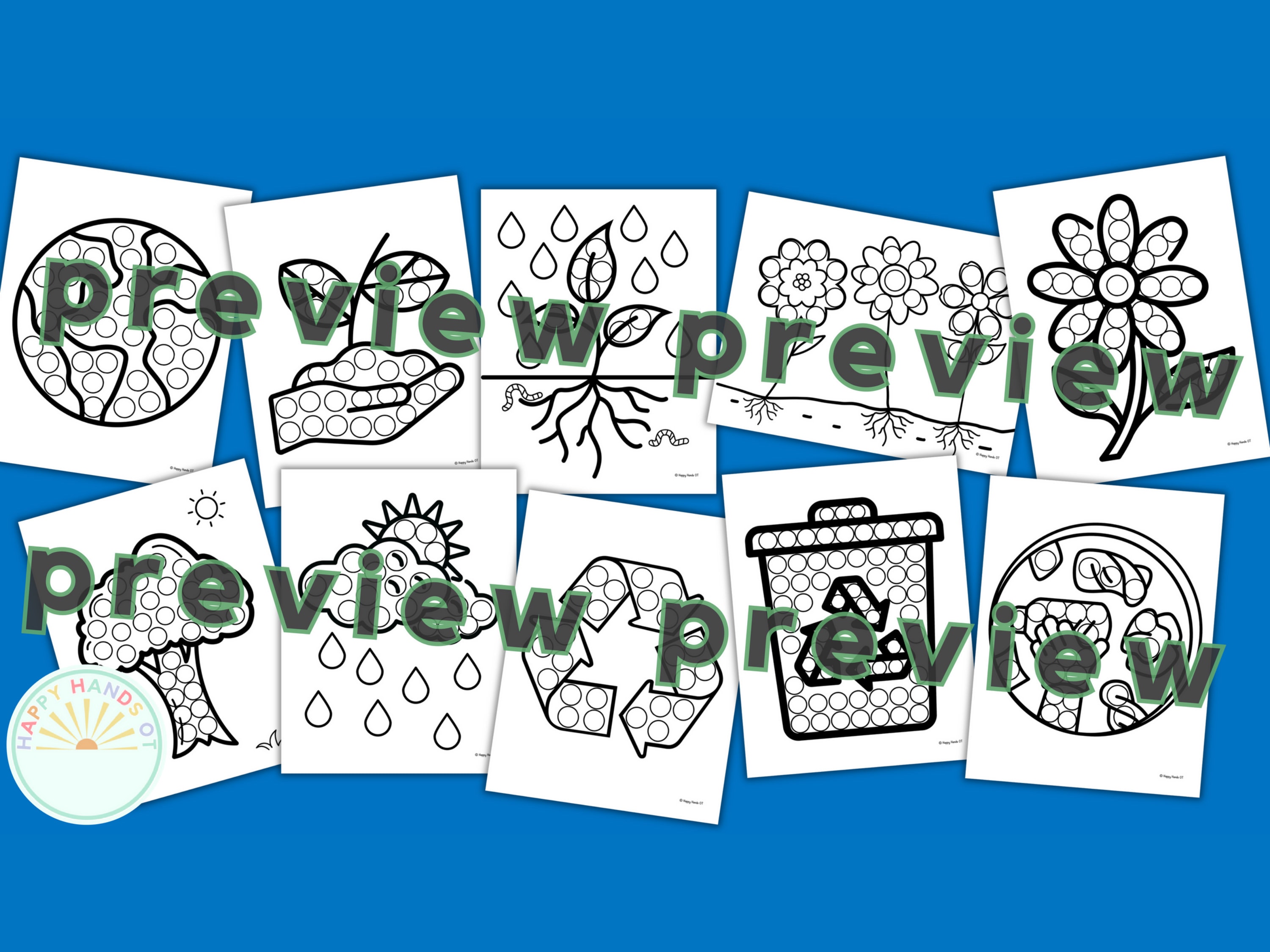 Earth Day Dot Art Printable Earth Day Coloring Pages Earth Day Kids ...