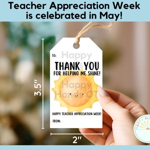 Printable Gift Tags for Teacher Appreciation Week Instant Download ...