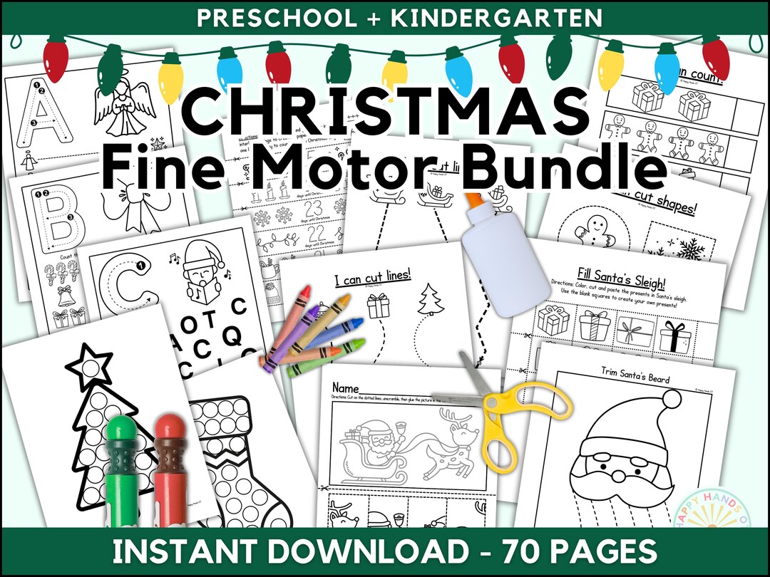 PRINTABLE BUNDLE: Christmas Preschool Fine Motor Simple Homeschool ...