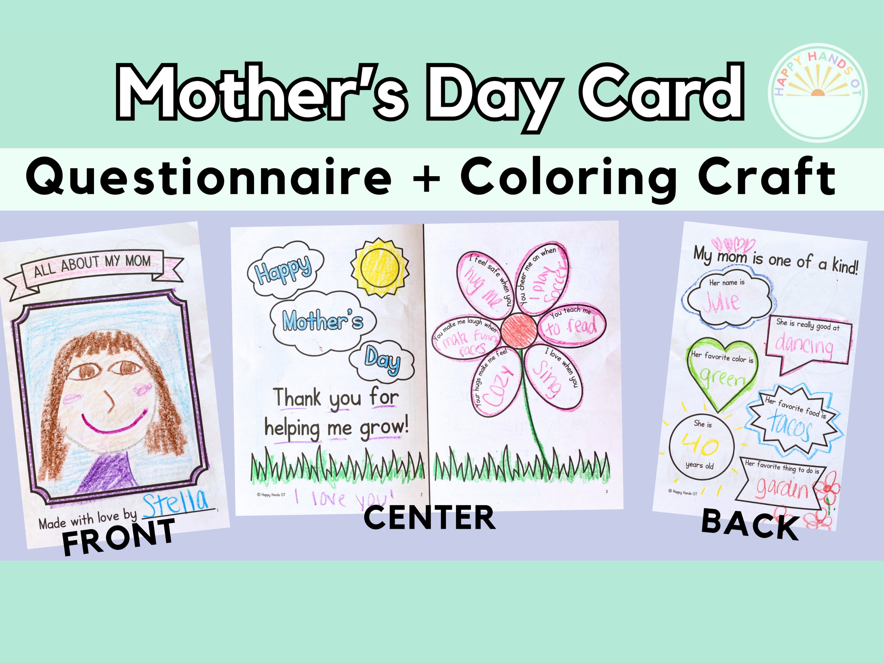 Mothers Day Card From Child Mothers Day Crafts for Preschool Mothers ...
