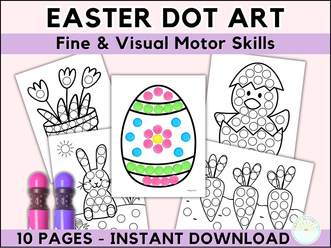 Easter Dot Art Preschool Worksheets for Kids Dot Marker Toddler Easter ...