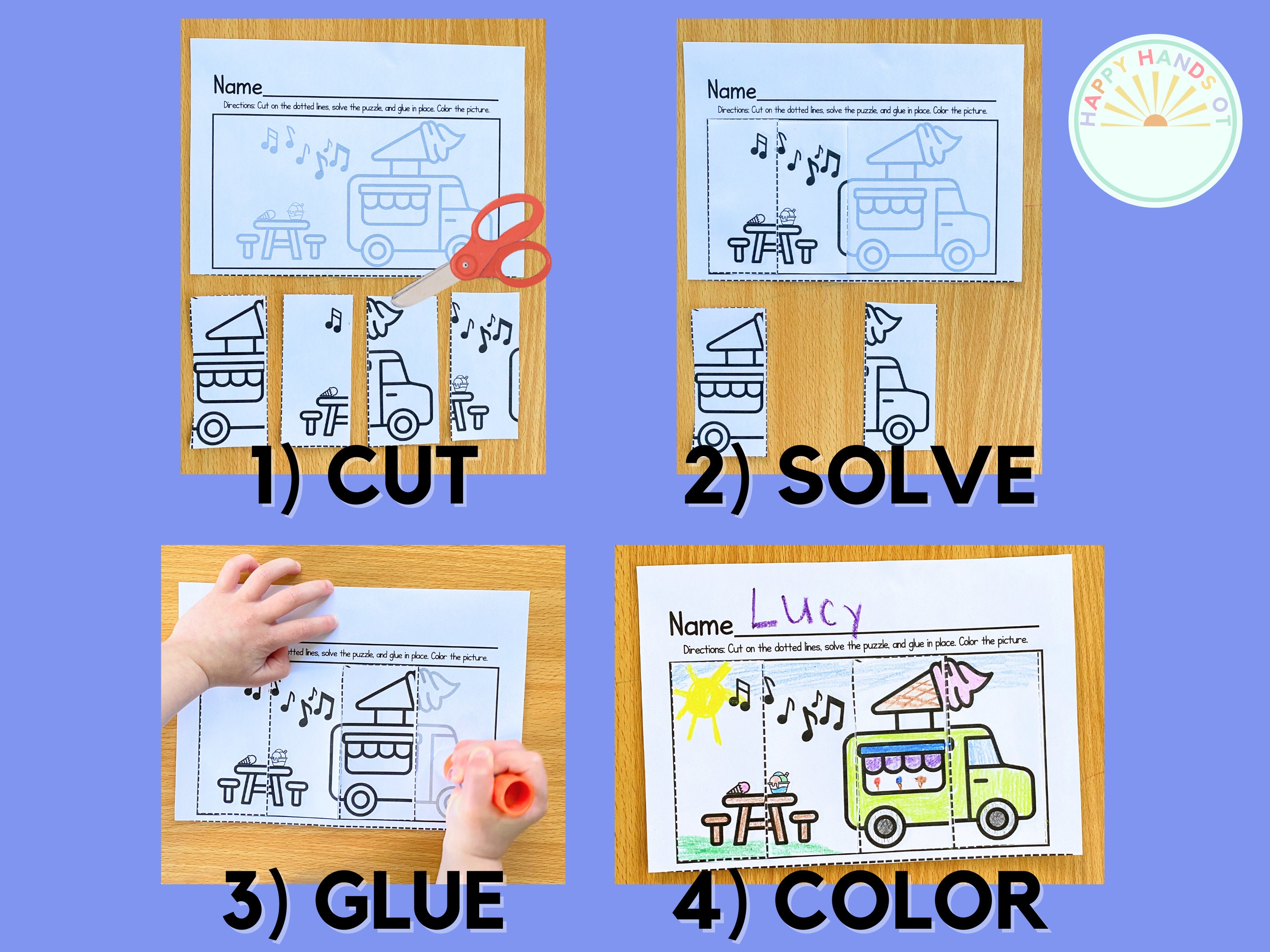 PRINTABLE BUNDLE - Summer Dot Art and Cutting Practice Scissor Skill ...