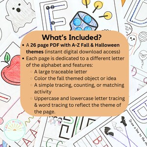 Fall ABC Tracing Worksheets Autumn Letter Tracing Pre K Worksheets ...
