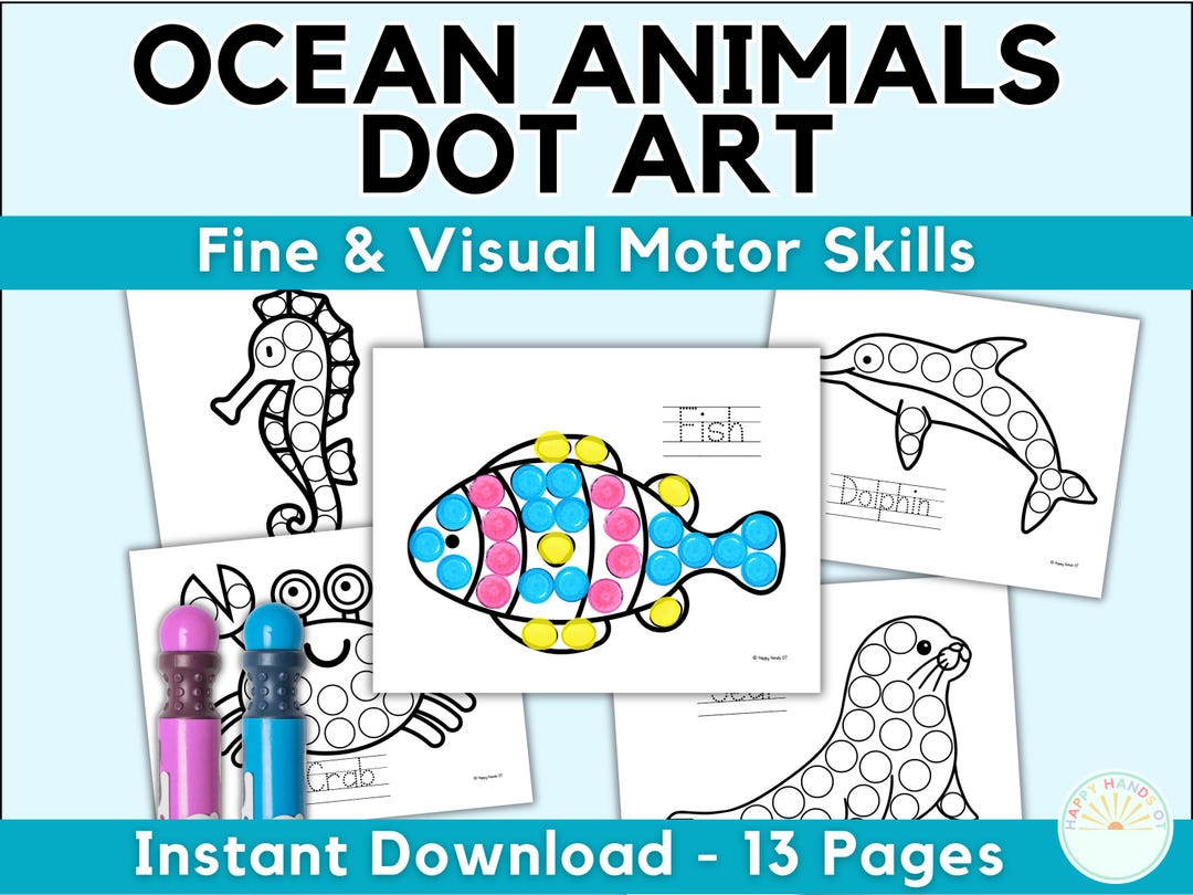 Ocean Preschool Dot Marker Worksheets for Kids Preschool Tracing ...