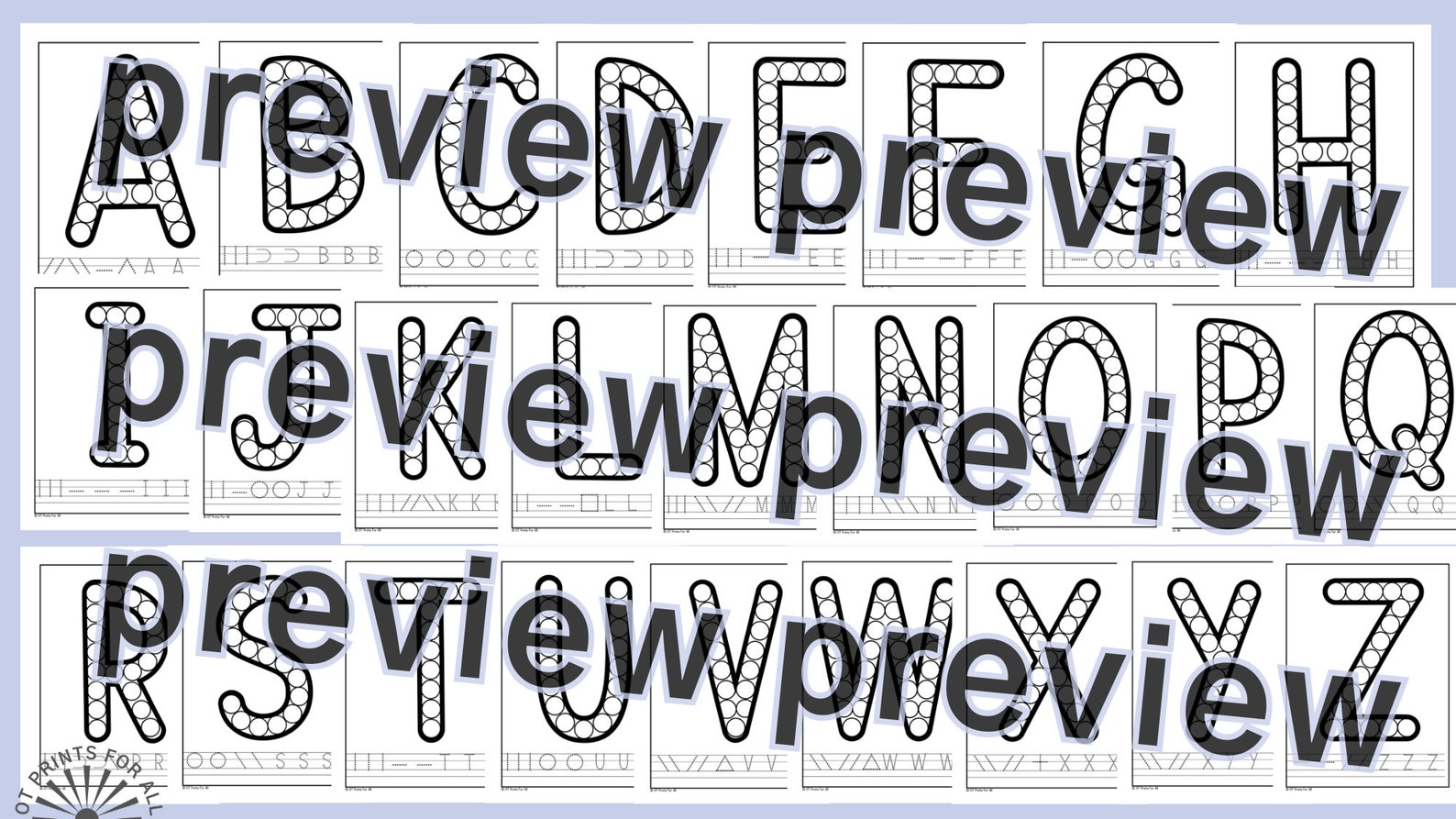 Alphabet Dot Art Preschool Worksheets for Kids ABC Tracing Worksheet ...