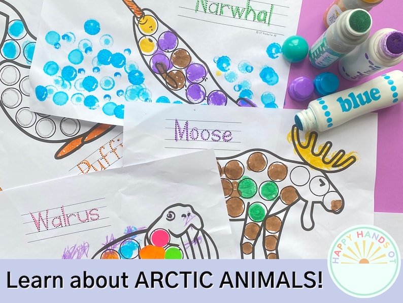 Arctic Animals Preschool Dot Marker Printable Arctic Animals Coloring ...