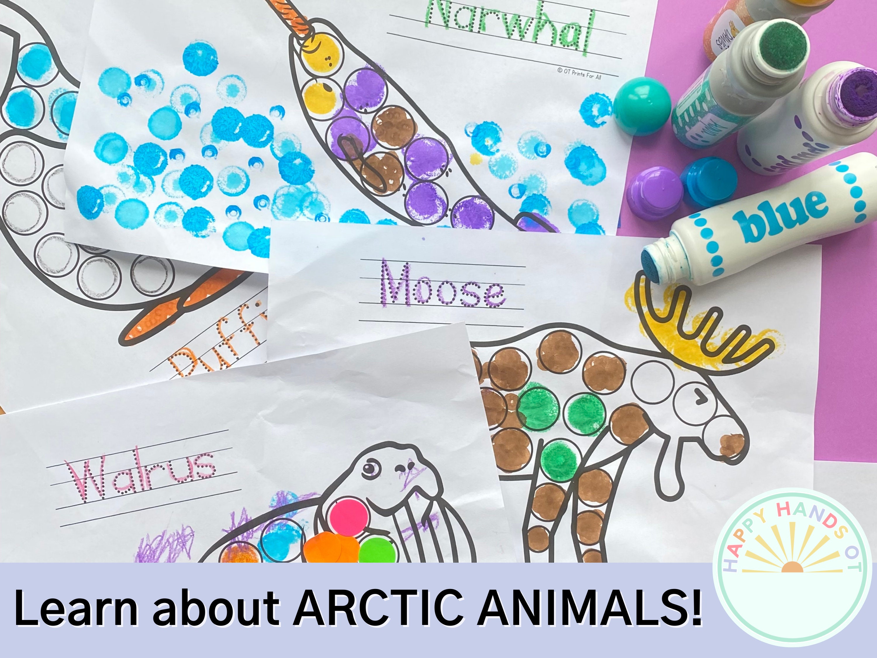 Arctic Animals Preschool Dot Marker Printable Arctic Animals Coloring ...