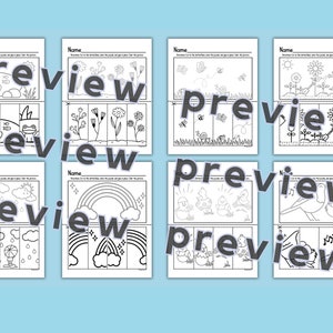 Spring Cut and Paste Puzzles Scissor Skill Preschool Worksheets for ...