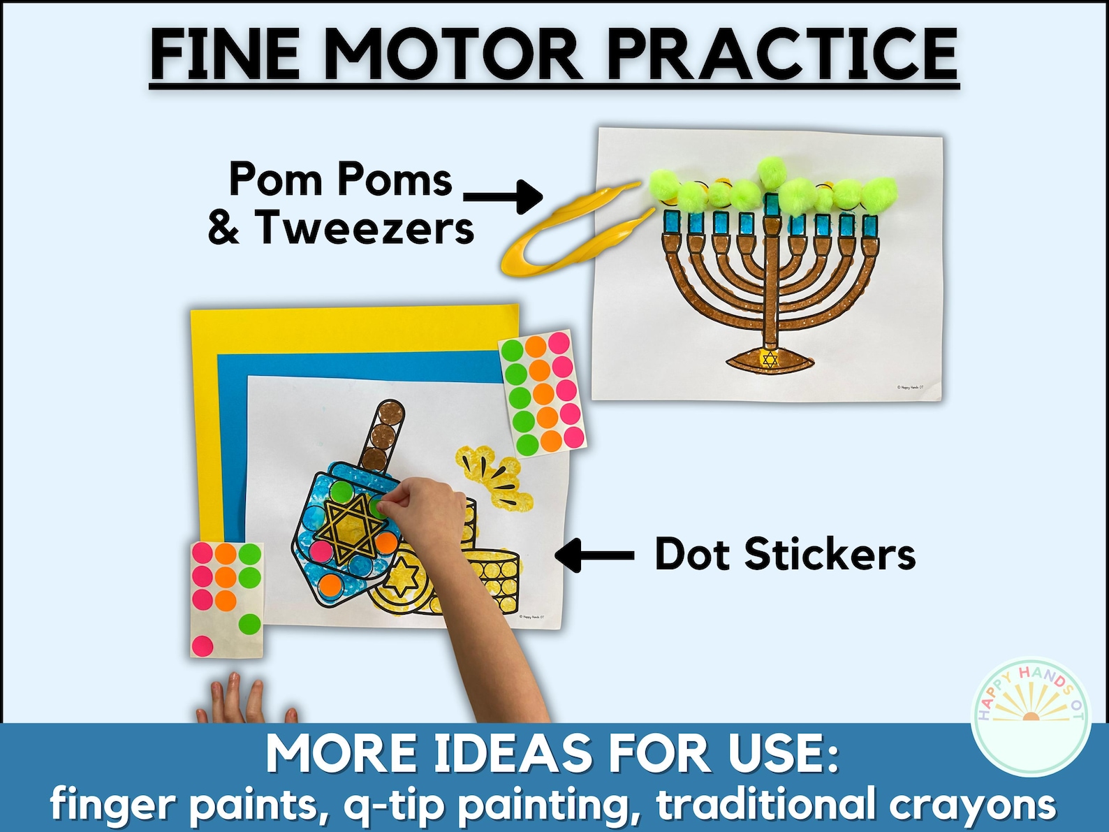 Hanukkah Dot Art Hanukkah Crafts Winter Preschool Fine Motor Pre K ...