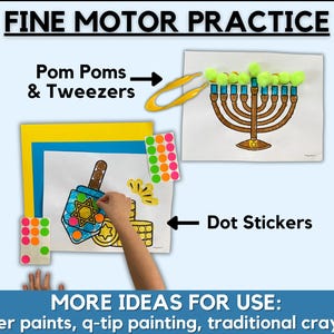Hanukkah Dot Art Hanukkah Crafts Winter Preschool Fine Motor Pre K ...