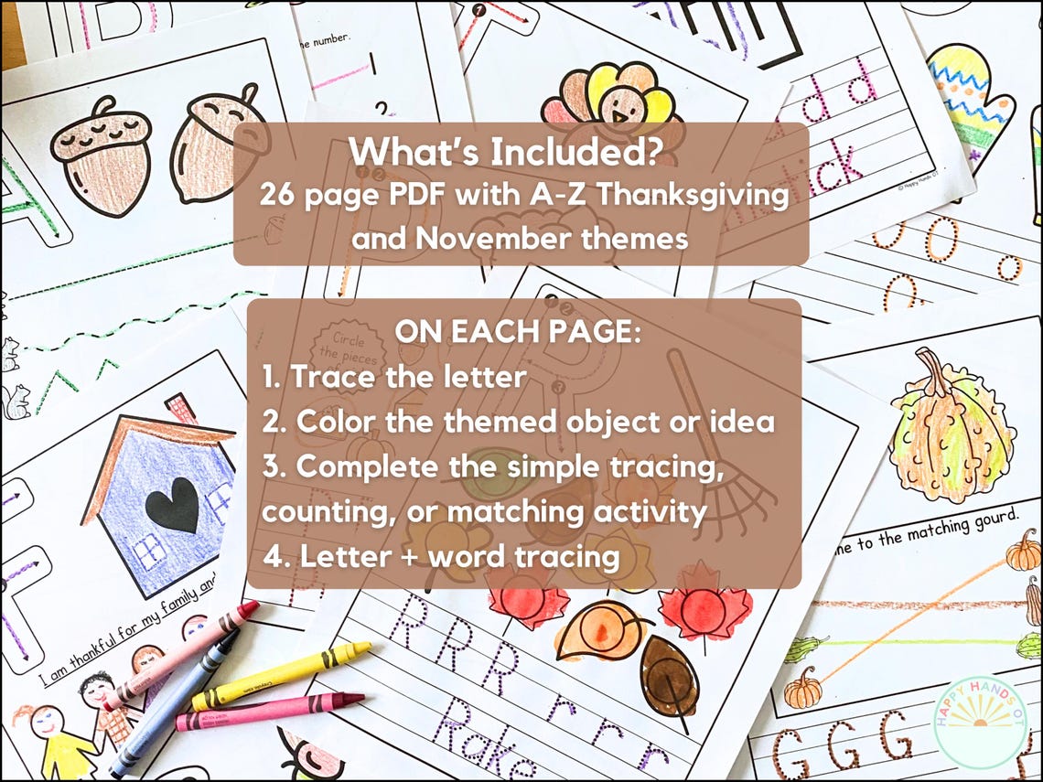 Thanksgiving ABC Tracing Worksheets Letter Tracing Pre K Worksheets ...