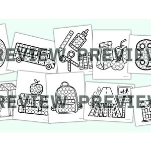 Back to School Coloring Fall Dot Marker First Day of School Coloring ...