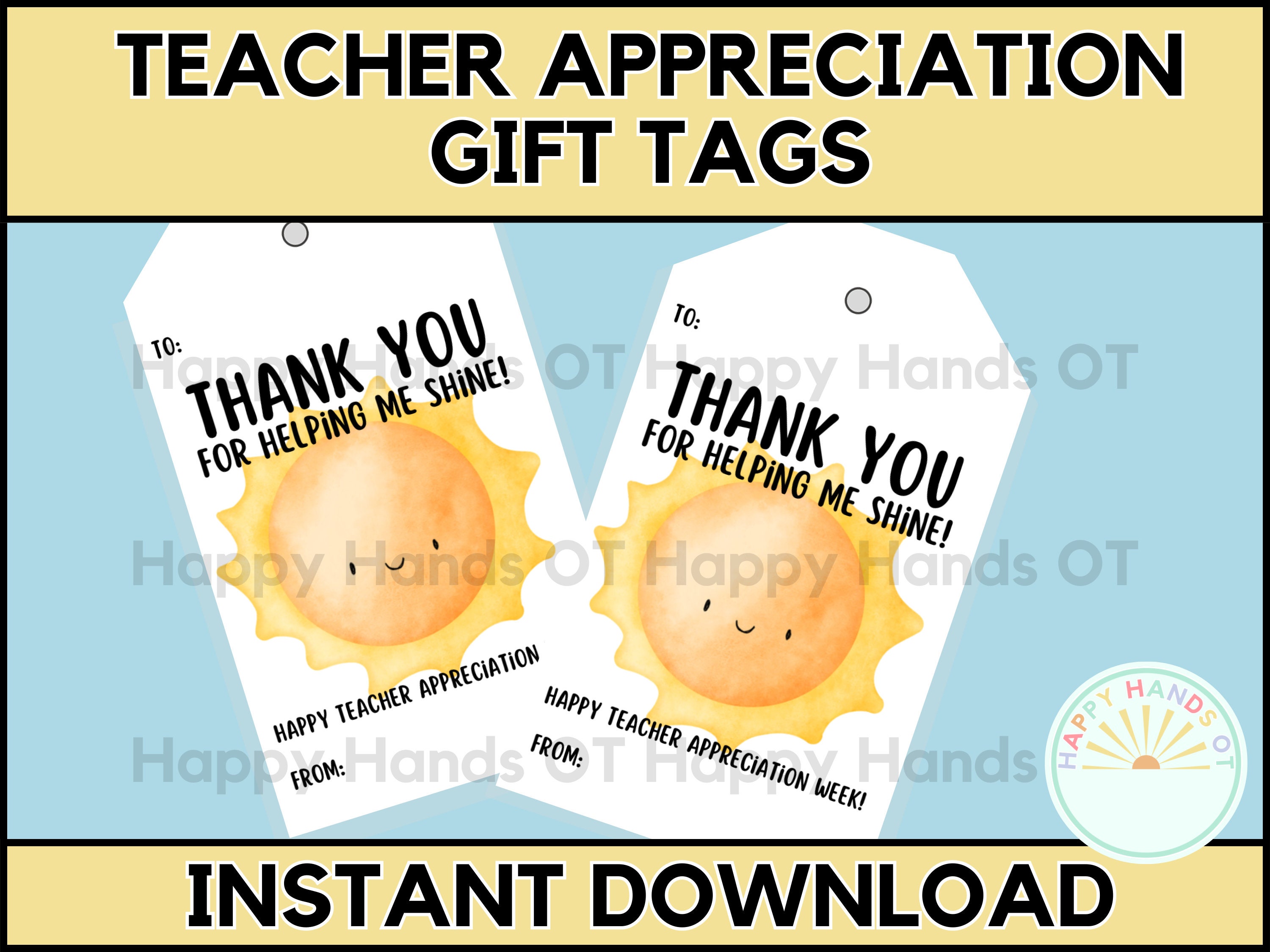 Printable Gift Tags for Teacher Appreciation Week Instant Download ...
