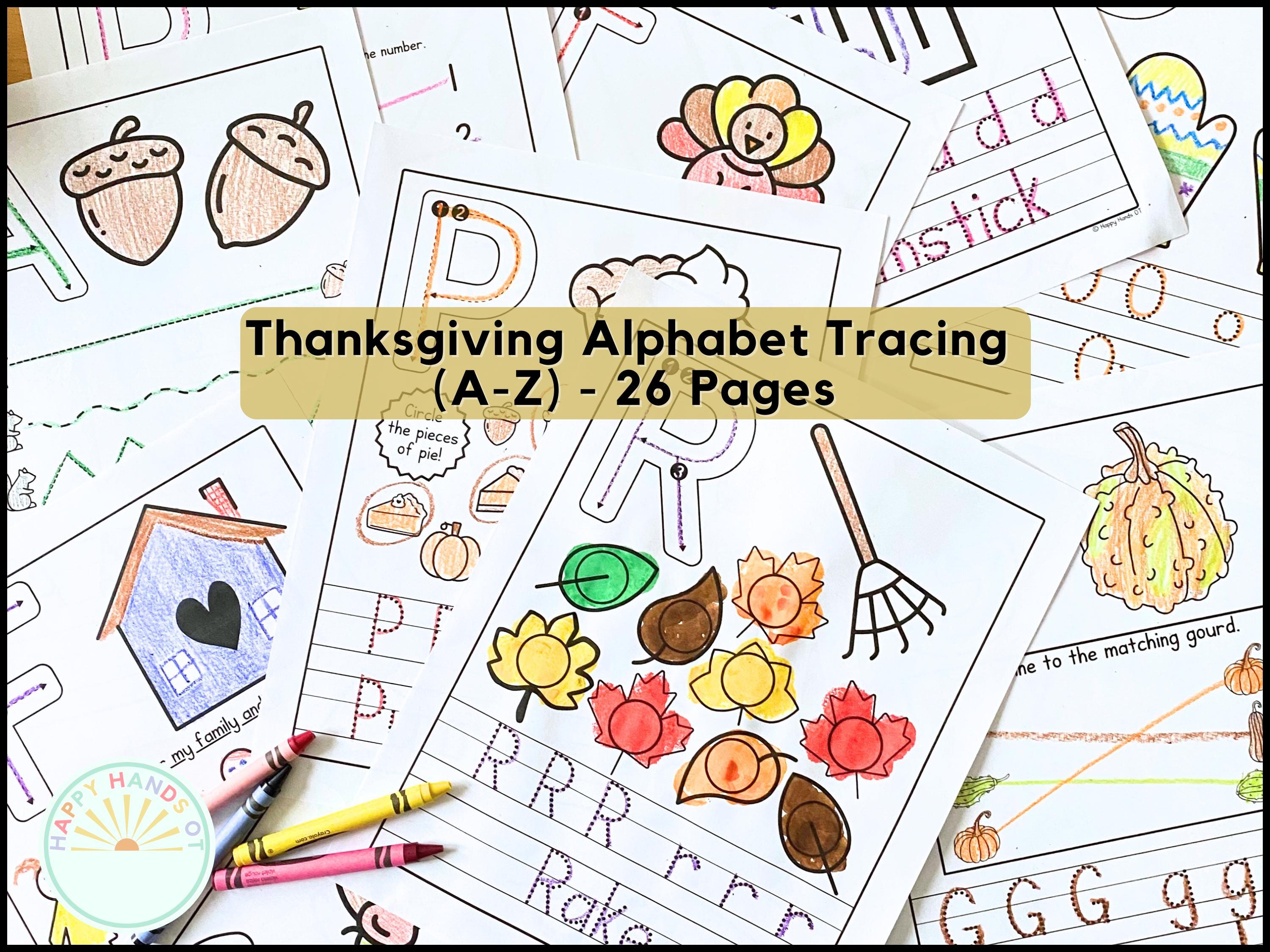 PRINTABLE BUNDLE: Thanksgiving Preschool Fine Motor Scissor Skills ABC ...