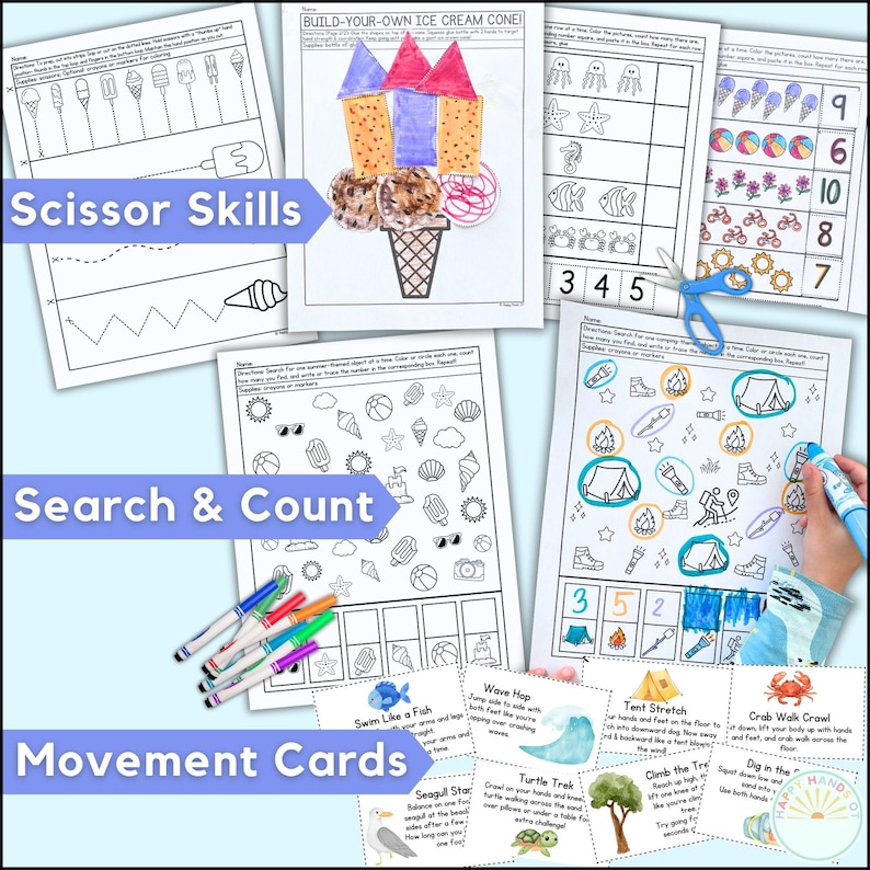 June Occupational Therapy Preschool Fine Motor Skills: Summer Activity ...