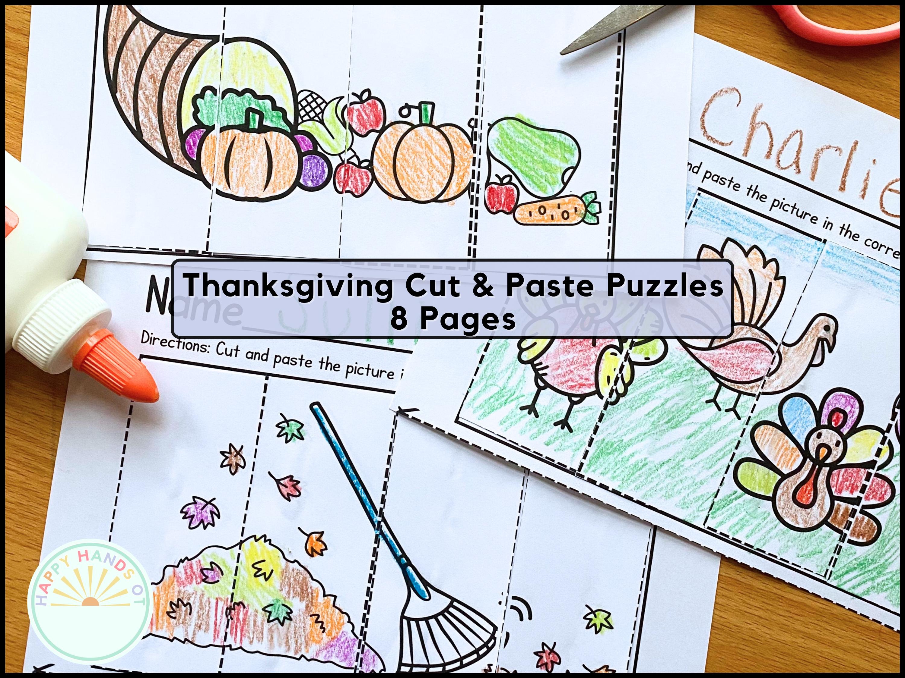PRINTABLE BUNDLE: Thanksgiving Preschool Fine Motor Scissor Skills ABC ...
