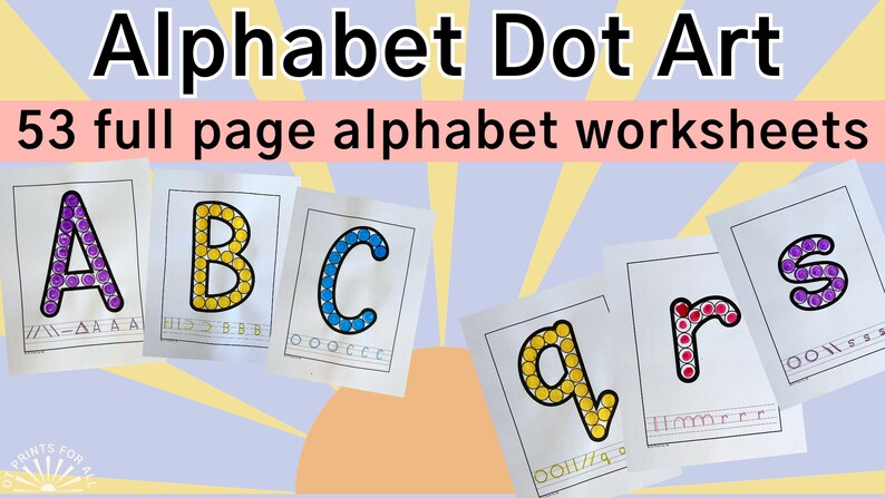 Alphabet Dot Art Preschool Worksheets for Kids ABC Tracing Worksheet ...