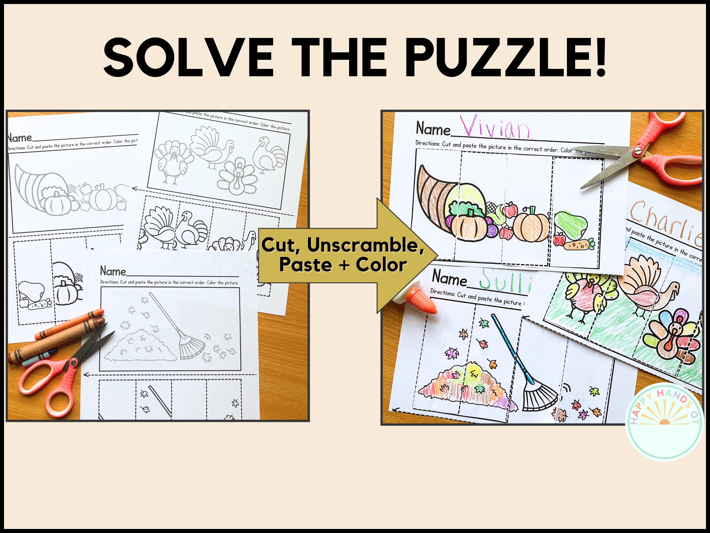 PRINTABLE BUNDLE: Thanksgiving Preschool Fine Motor Scissor Skills ABC ...