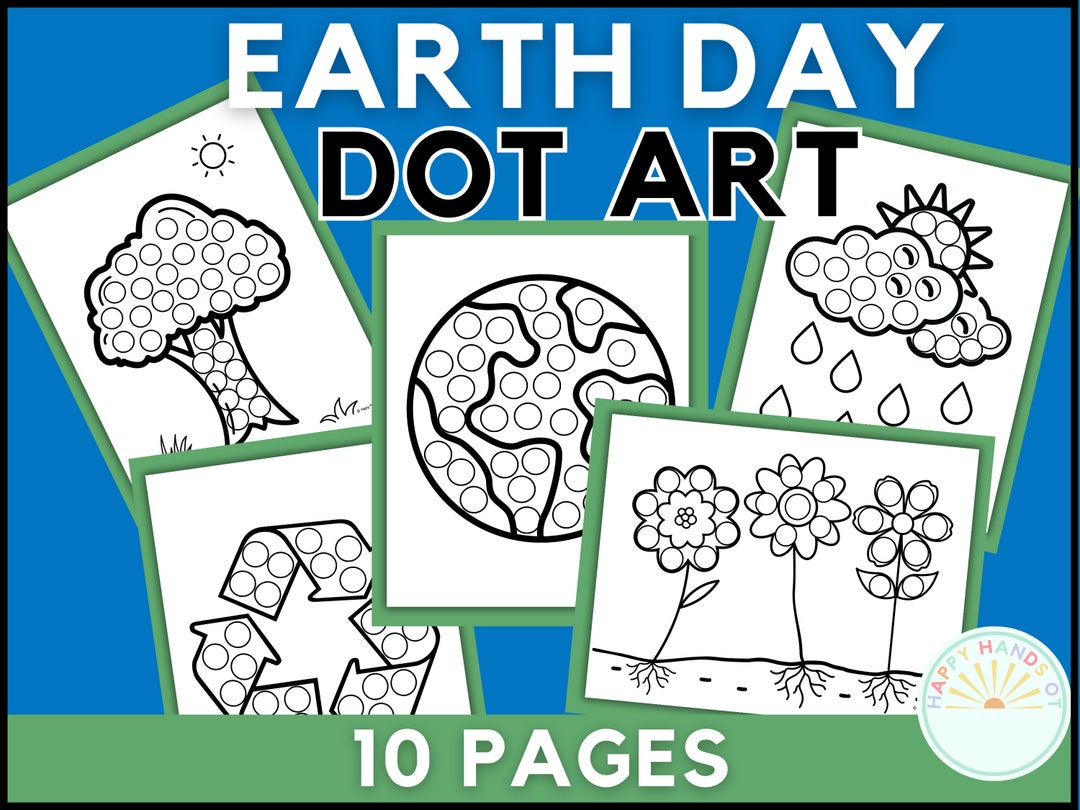 Earth Day Dot Art Printable Earth Day Coloring Pages Earth Day Kids ...