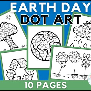Earth Day Dot Art Printable Earth Day Coloring Pages Earth Day Kids ...