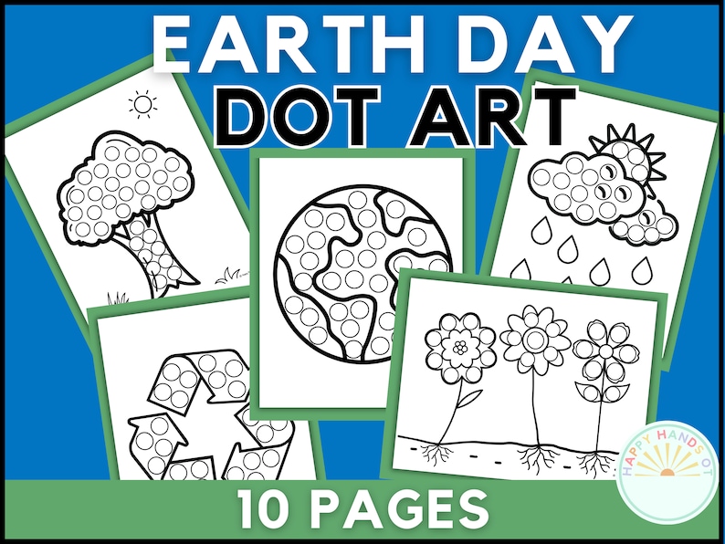Earth Day Dot Art Printable Earth Day Coloring Pages Earth Day Kids ...