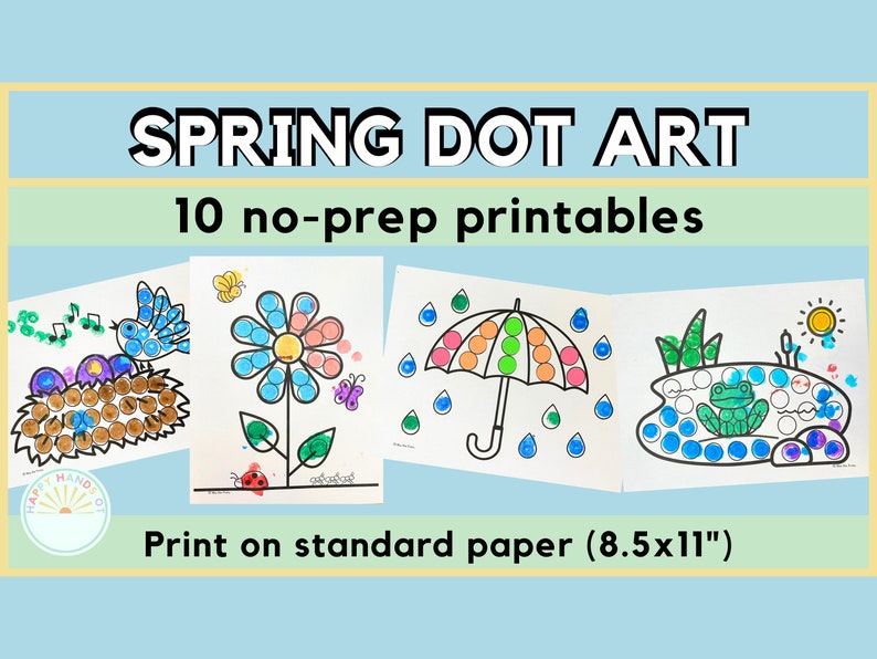 PRINTABLE BUNDLE Spring Dot Art and Cutting Practice Spring Scissor ...