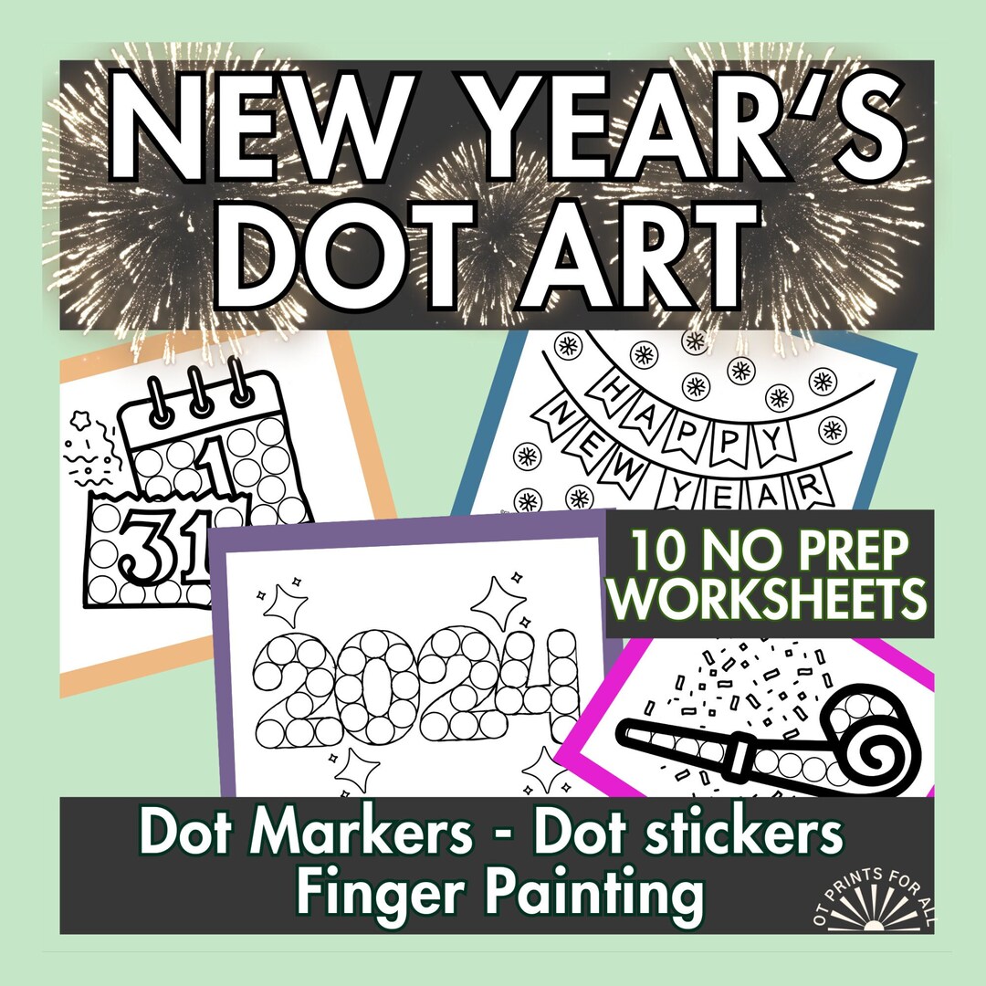 Kids New Years Activities 2024 Dot Marker Toddler New Years Eve Games ...
