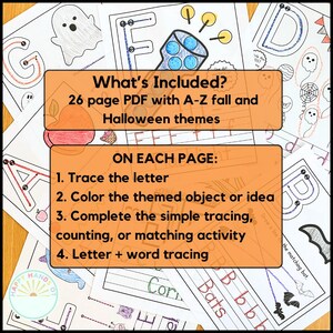 Fall ABC Tracing Worksheets Autumn Letter Tracing Pre K Worksheets ...